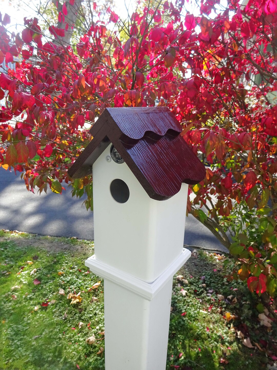 Vinyl Fence Post Top All PVC 4 Inch Post Mount Weatherable Bird House ...