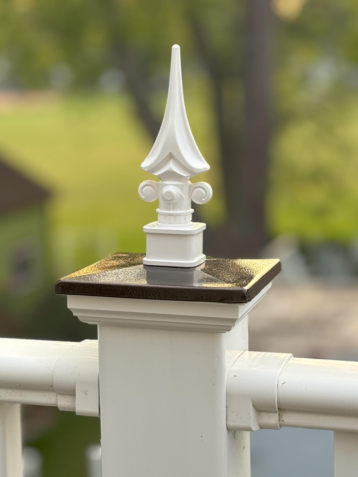 Bronze New England Spire Post Cap: 4" Metal & PVC Fence Topper - Etsy