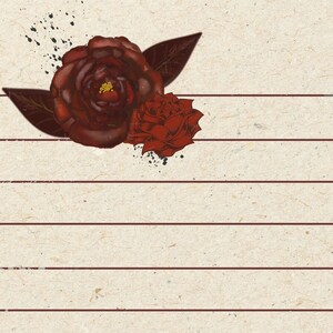 Blood and Roses Lined and Unlined Writing Papers, With Two Bonus Sheets ...