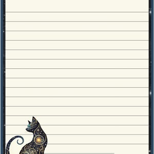Celestial Cat Lined and Unlined Writing Papers--instant Download--print ...