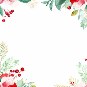 Five Nostalgic Watercolor Christmas Bordered Digital Papers/backgrounds ...