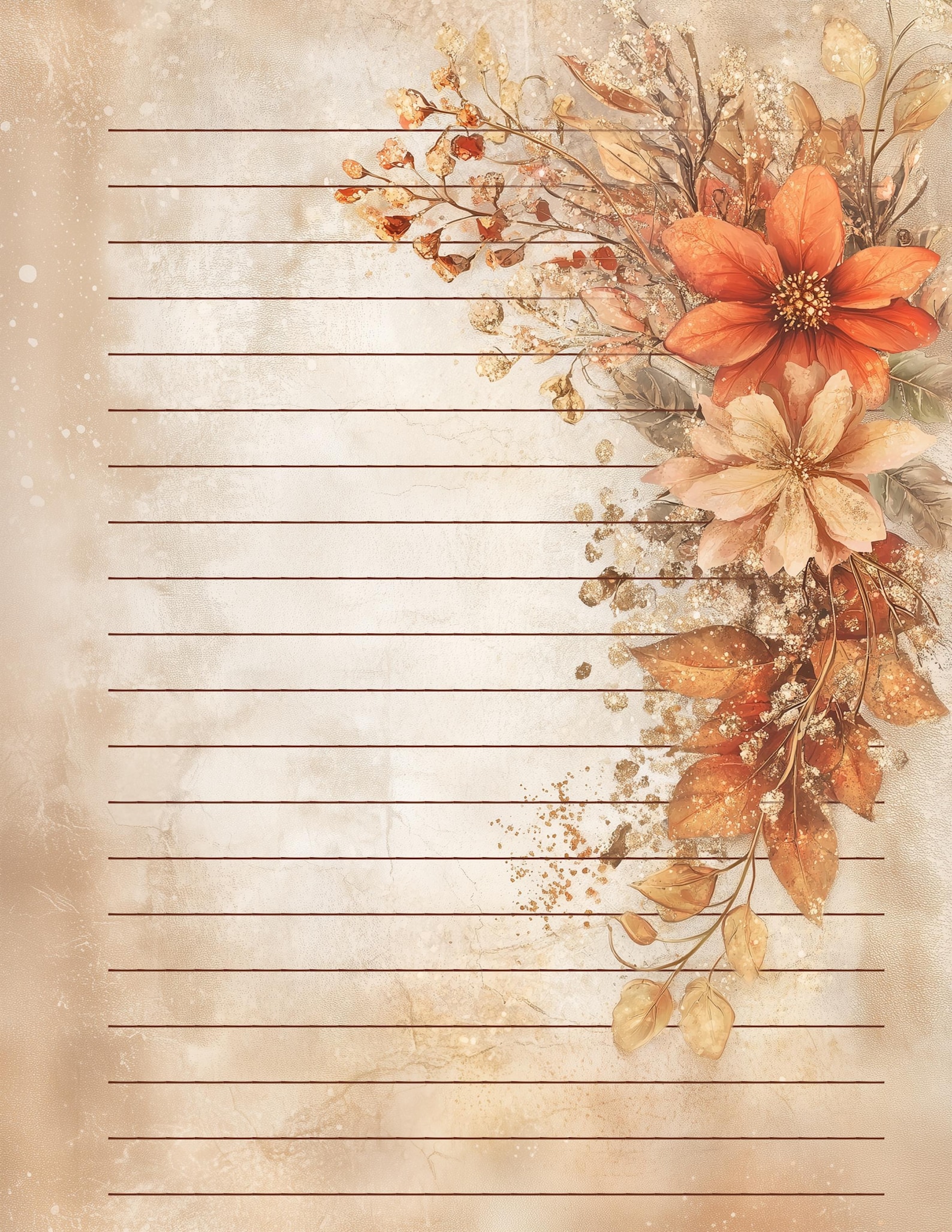 Late Autumn Themed Lined and Unlined Writing Papers, Two Designs - Etsy