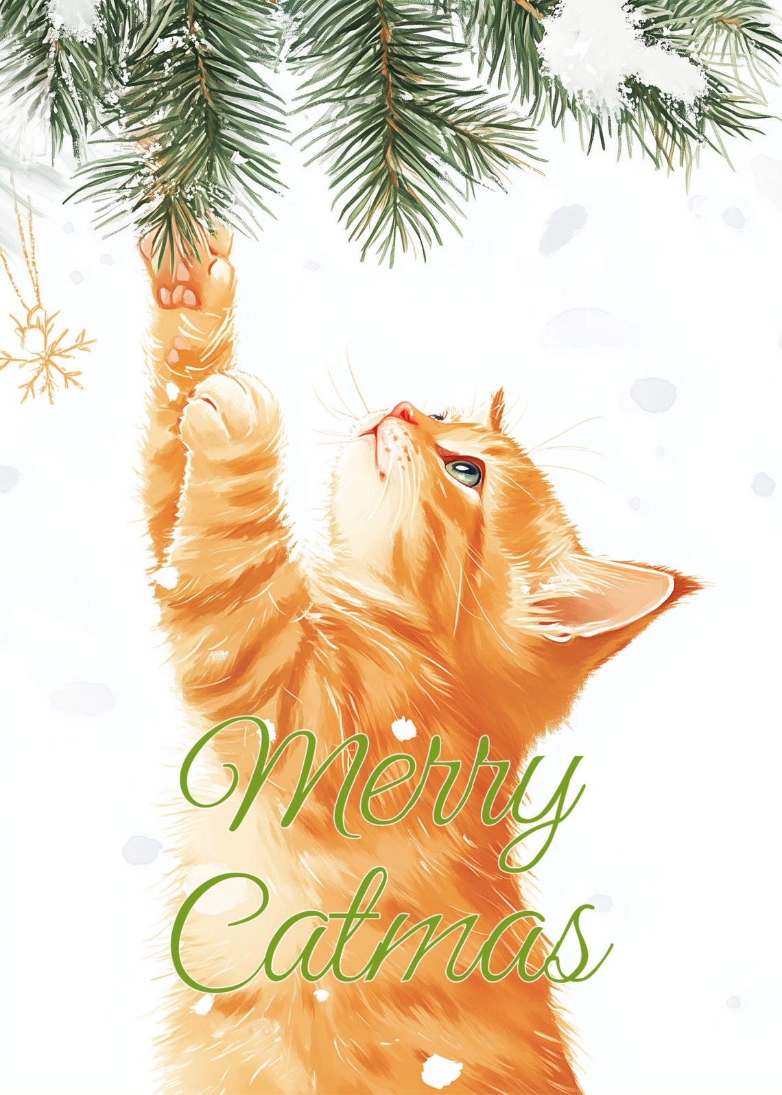 Merry Cats Lightly Humorous Greeting Card Designs Instant Download - Etsy