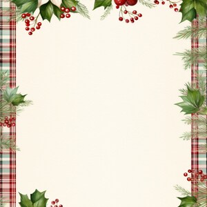Tartan Memories Christmas Winter Holiday Bordered Digital Papers ...