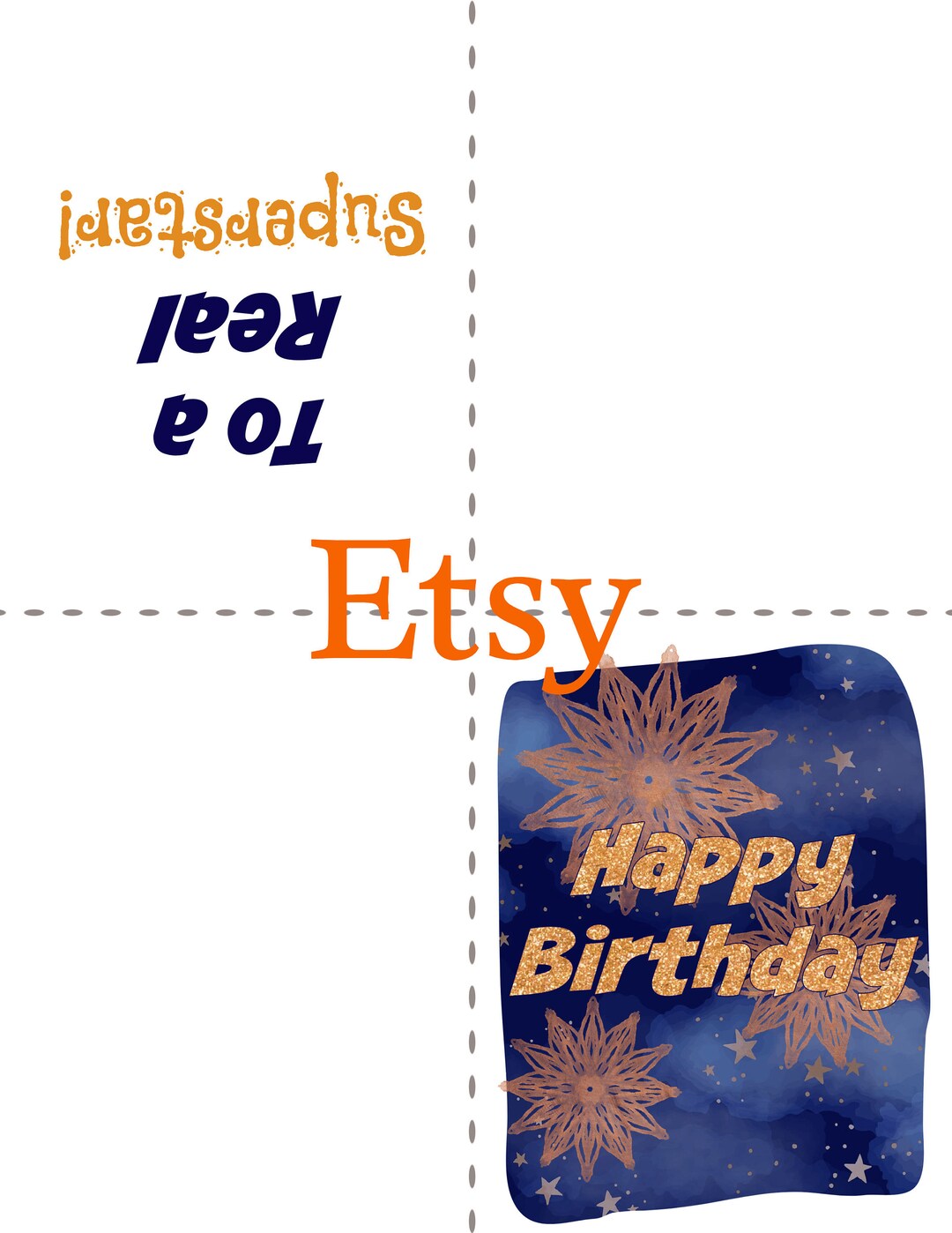 Superstar Print and Fold Emergency Birthday Card and Bonus Envelope ...