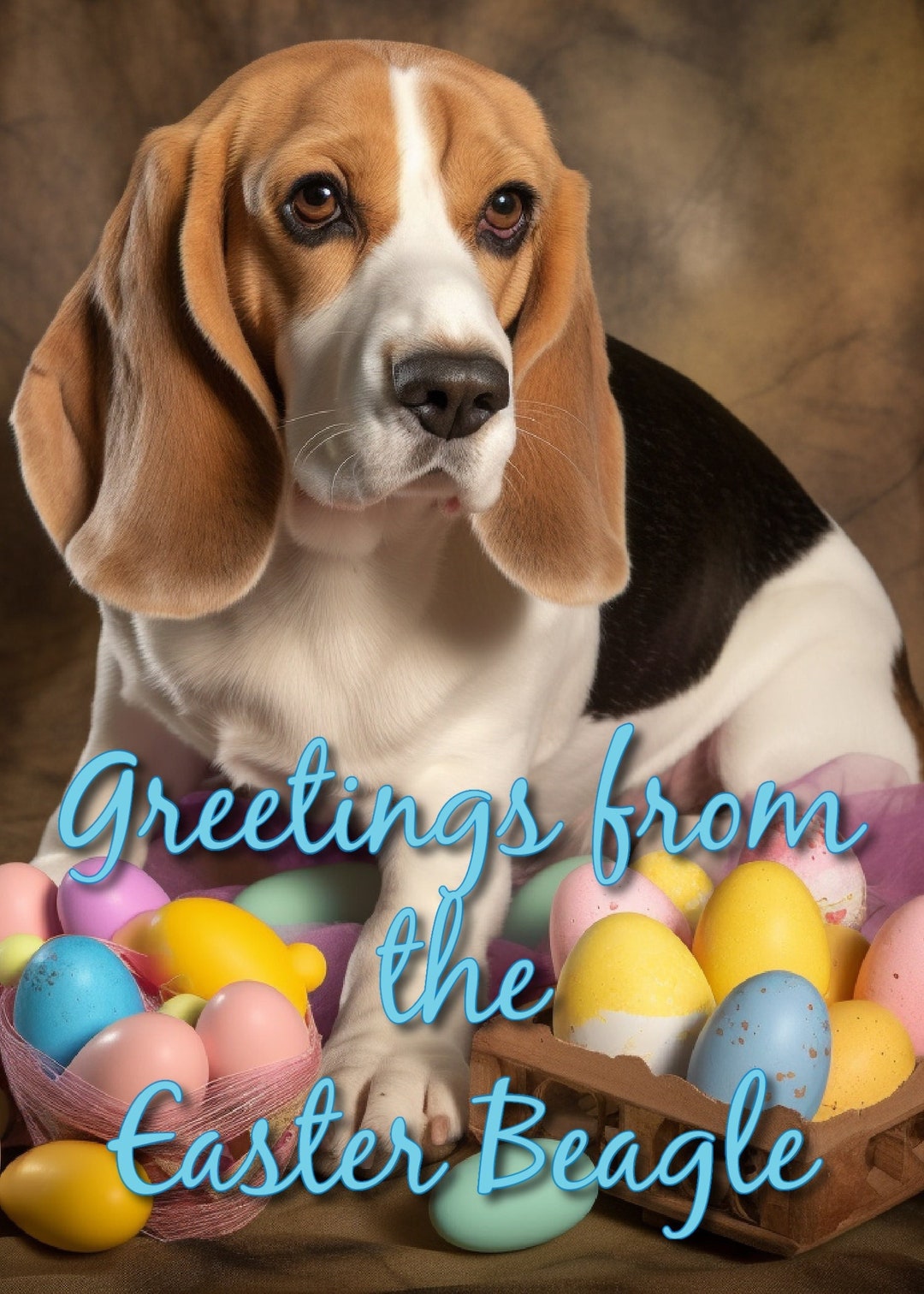 Easter Beagle Greeting Card Instant Download--humorous Easter Greeting ...