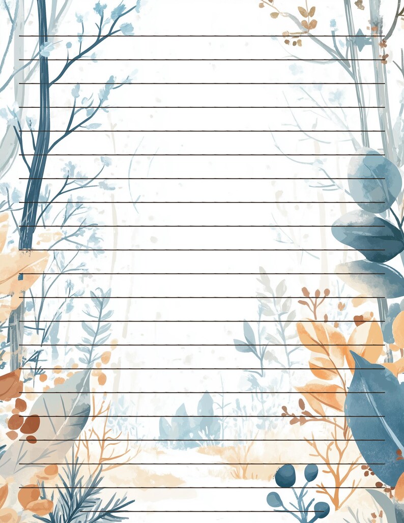 Winter Woodland Themed Lined and Unlined Writing Papers, Two Designs - Etsy