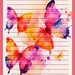 Butterflies Lined and Unlined Writing Papers for Instant Download - Etsy