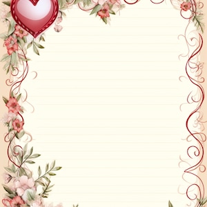 Five Beautiful Sentimental Heart Writing/journaling Papers to Download ...