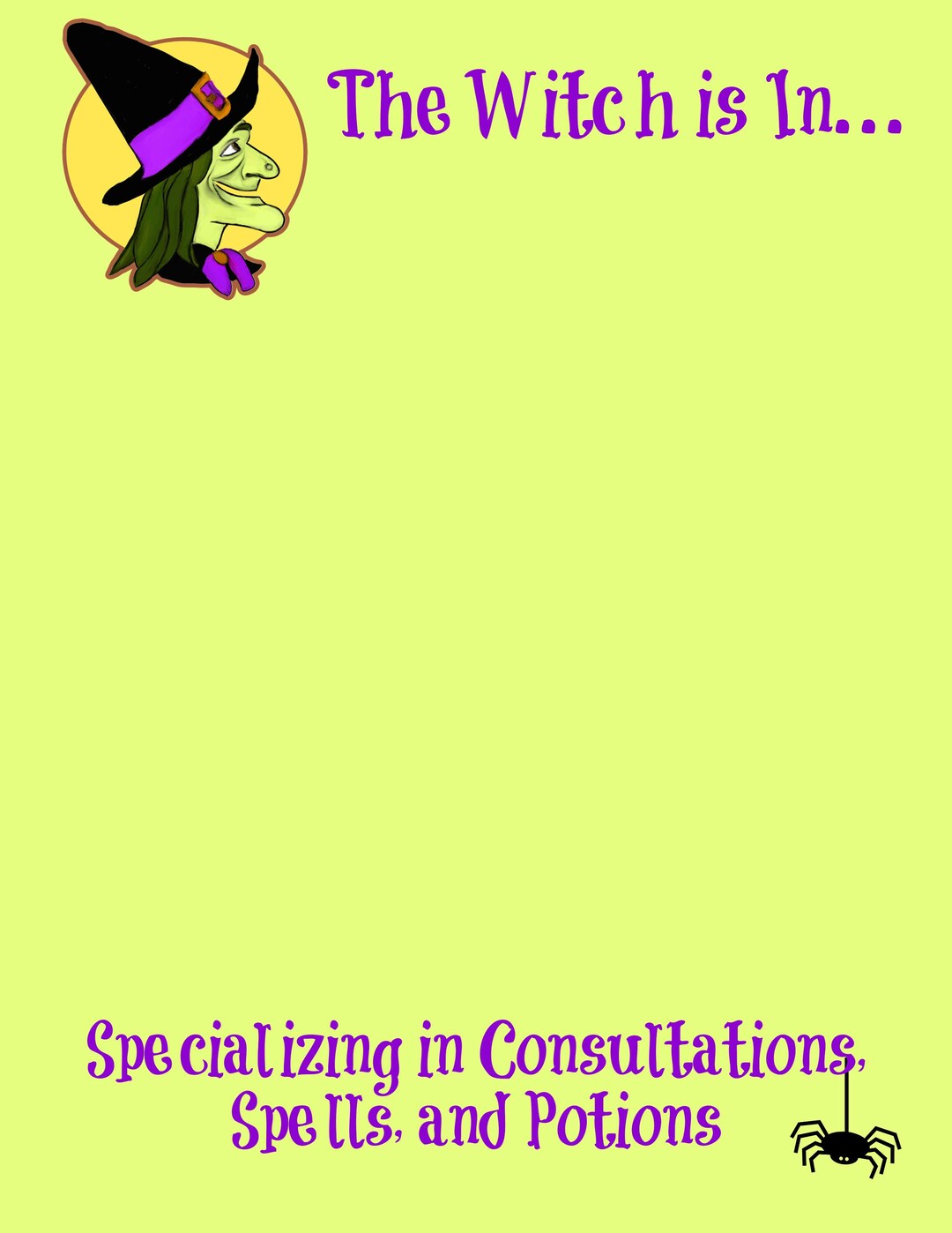 Instant Download Printable "the Witch is In..." Halloween Stationery ...