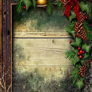 Christmas Woods Five Decorative Digital Papers/backgrounds in Rustic ...