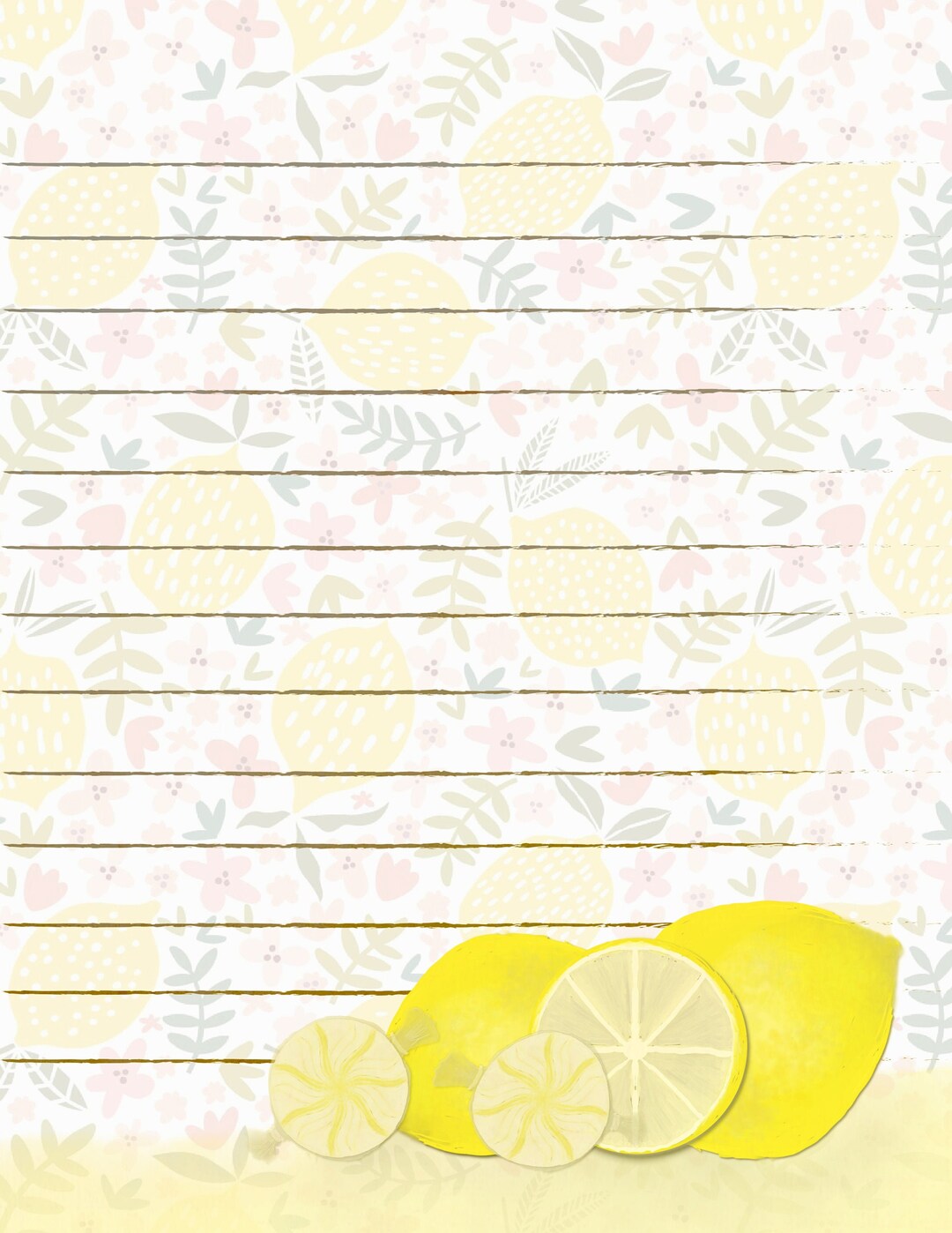 Lemon Drop Lined and Unlined Writing Papers/stationery for - Etsy