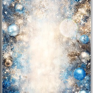 Nostalgic Frost Christmas Winter Holiday Bordered Digital Papers ...