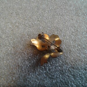 Very Small Stamped Metal and Rhinestone Antique Bow Pin - Etsy