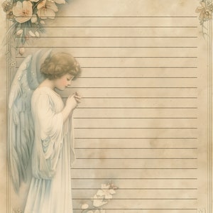 Angelic Lined and Unlined Writing Papers for Instant Download in Two ...