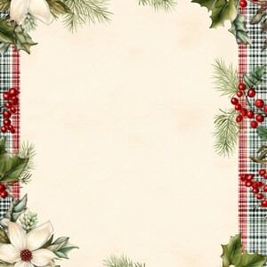 Tartan Memories Christmas Winter Holiday Bordered Digital Papers ...