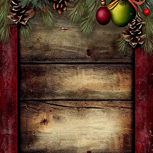 Christmas Woods Five Decorative Digital Papers/backgrounds in Rustic ...