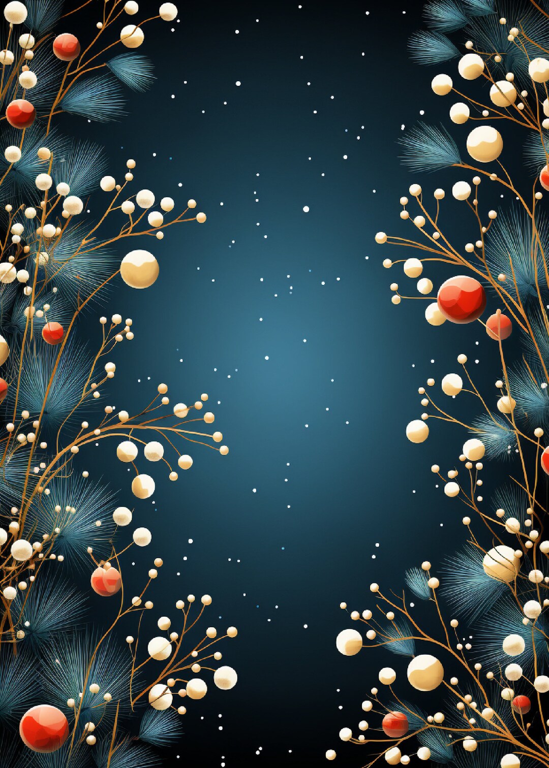 Holiday Card Design Pack: 5x7 Christmas Art, Commercial Use (JPG Files ...
