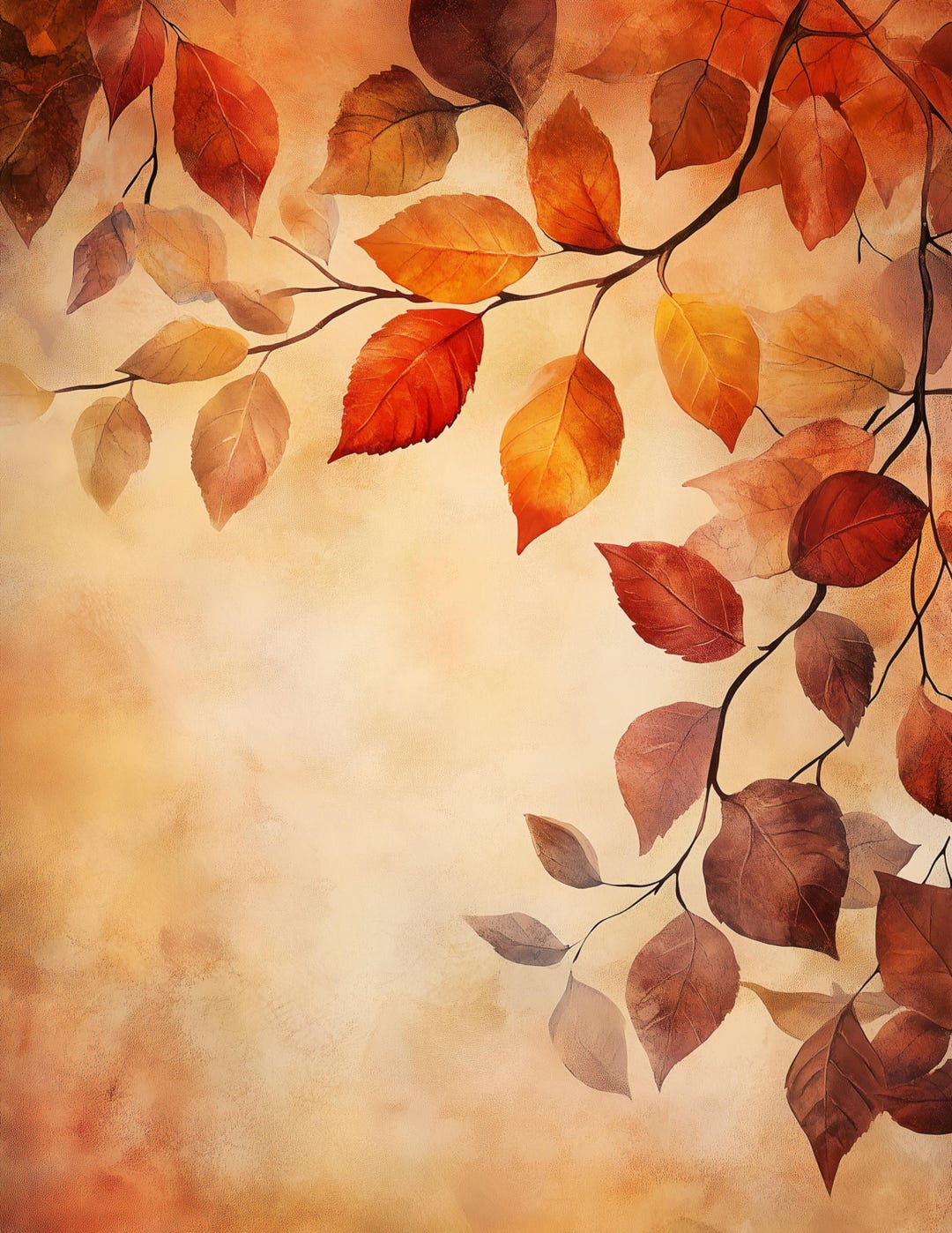Shadow Leaves--five Autumn Background Digital Papers for Instant ...