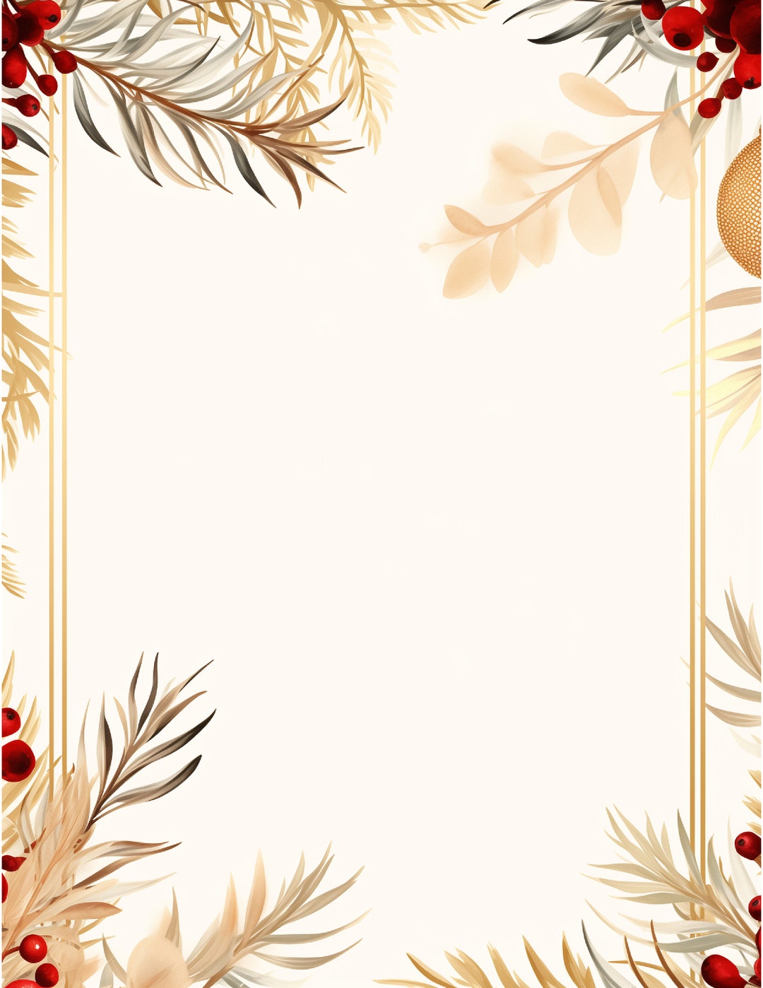 Modern Christmas Writing Paper: 5 Printable Holiday Backgrounds ...