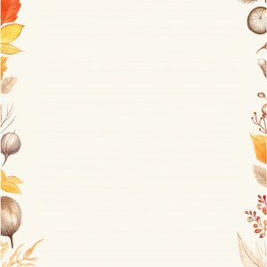 Autumn Themed Lined and Unlined Writing Papers, Two Designs - Etsy