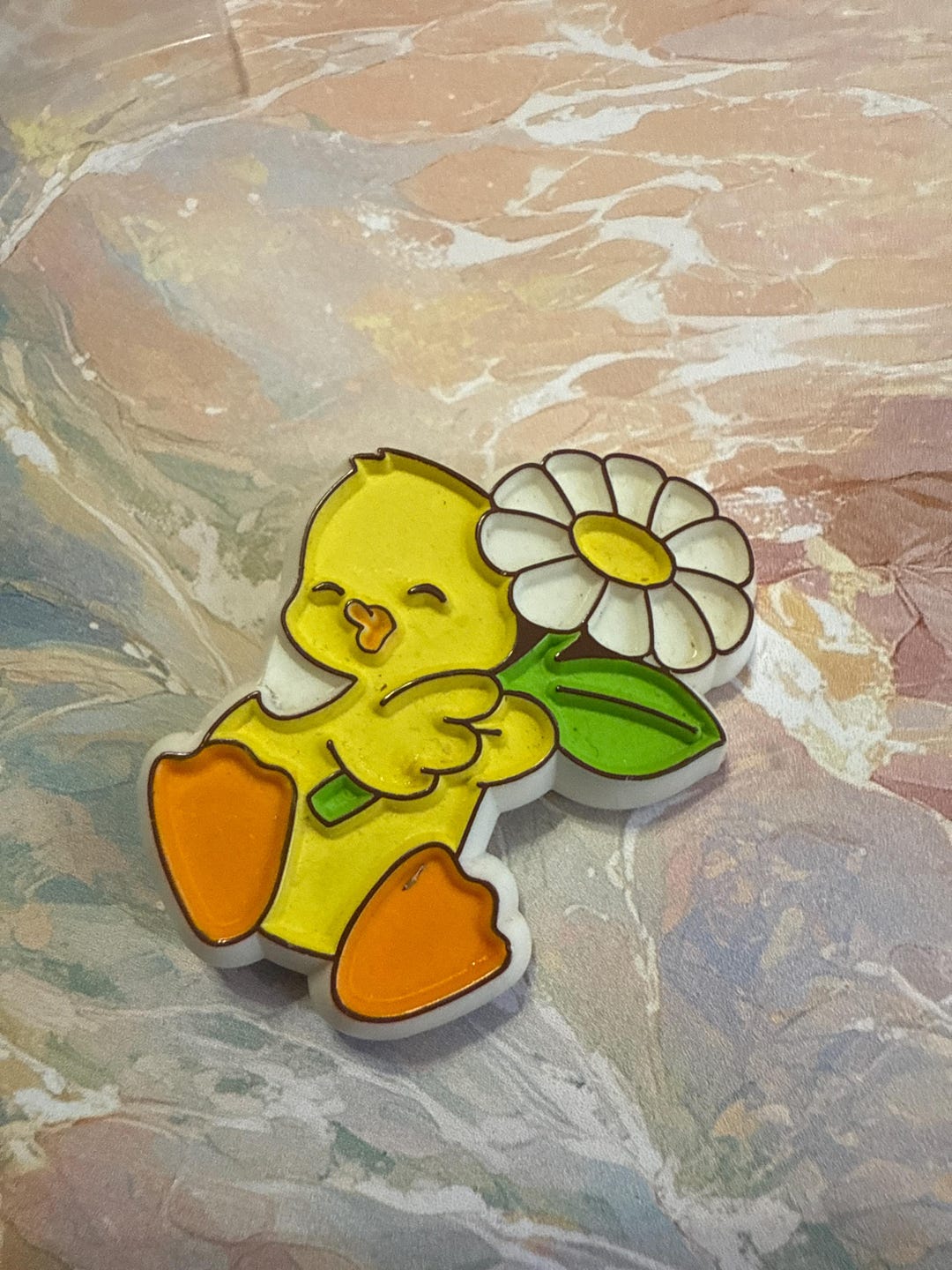 Hallmark Duck With Daisy Plastic Pin, Signed - Etsy