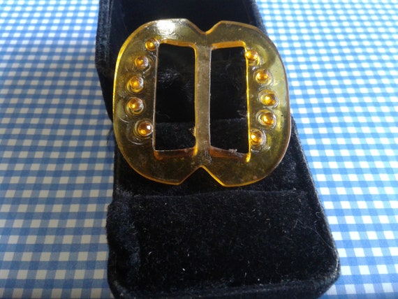 Vintage Chrome Yellow Transparent Plastic Belt Buckle With - Etsy
