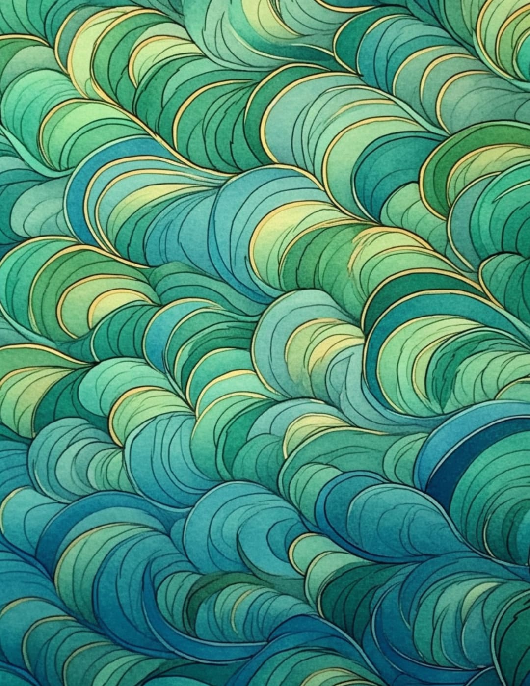 Five Blue Green Decorative Background Papers for Instant Download - Etsy
