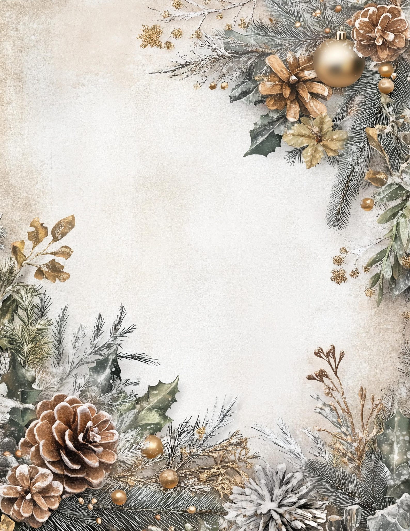 Festive Christmas Background Papers: Floral Winter Scrapbooking ...