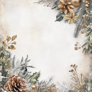 Festive Christmas Background Papers: Floral Winter Scrapbooking ...