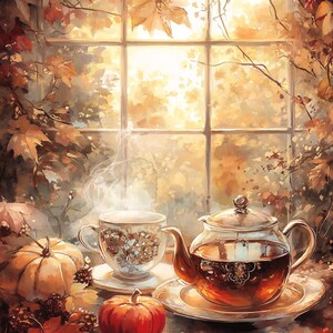 Five Autumn Teatime Digital Papers/backgrounds for Instant Download - Etsy