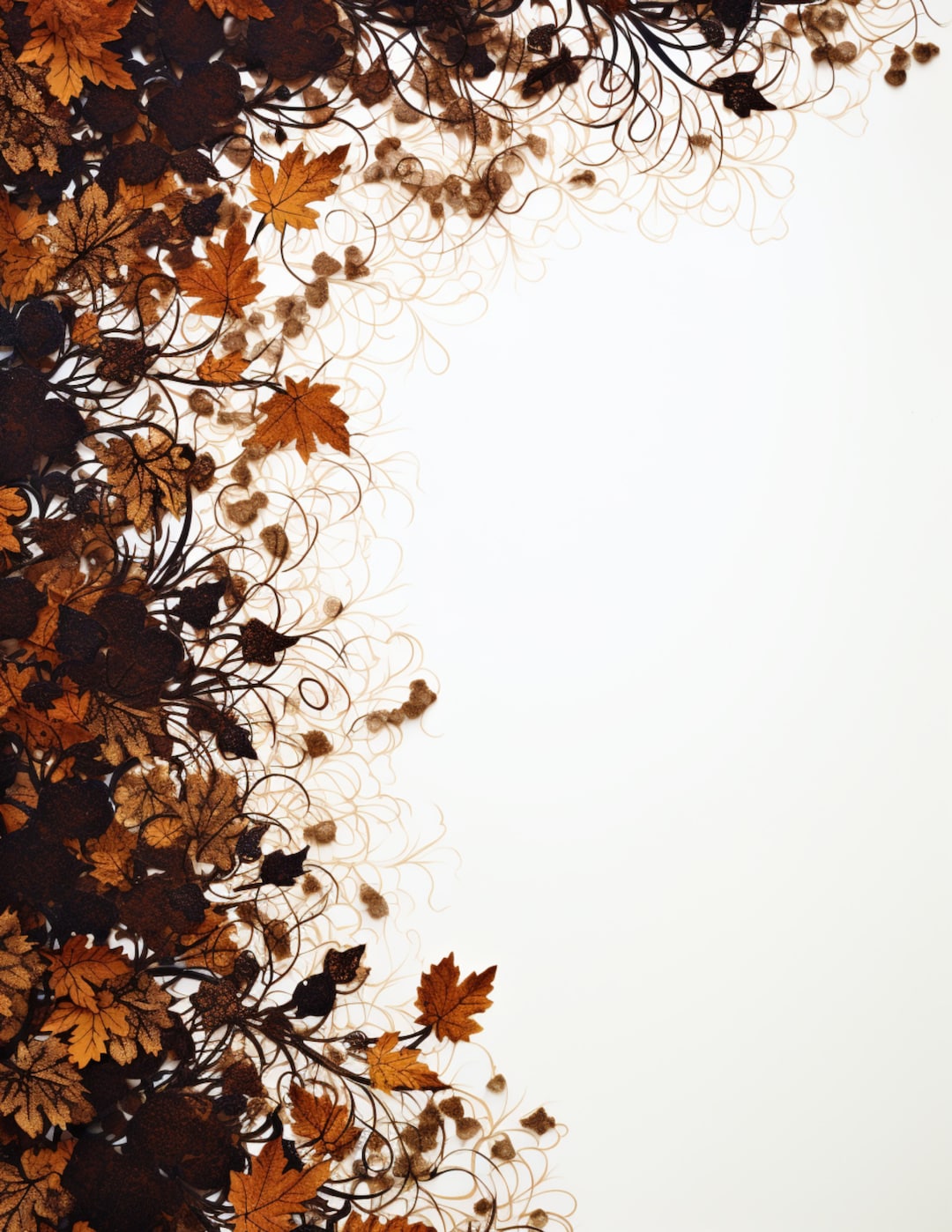 Wistful Autumn Thanksgiving Themed Lined and Unlined Writing Papers ...
