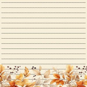 Autumn Harvest Lined and Unlined Writing Papers--two Designs to ...