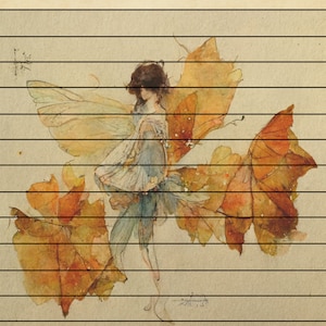 Autumn Fairy Printable Lined and Unlined Writing Papers, Two Designs, 8 ...