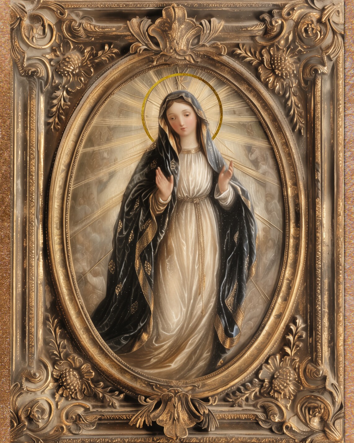 Portrait of the Blessed Virgin, Traditional Style--instant Download - Etsy