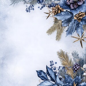 Festive Christmas Background Papers: Floral Winter Scrapbooking ...