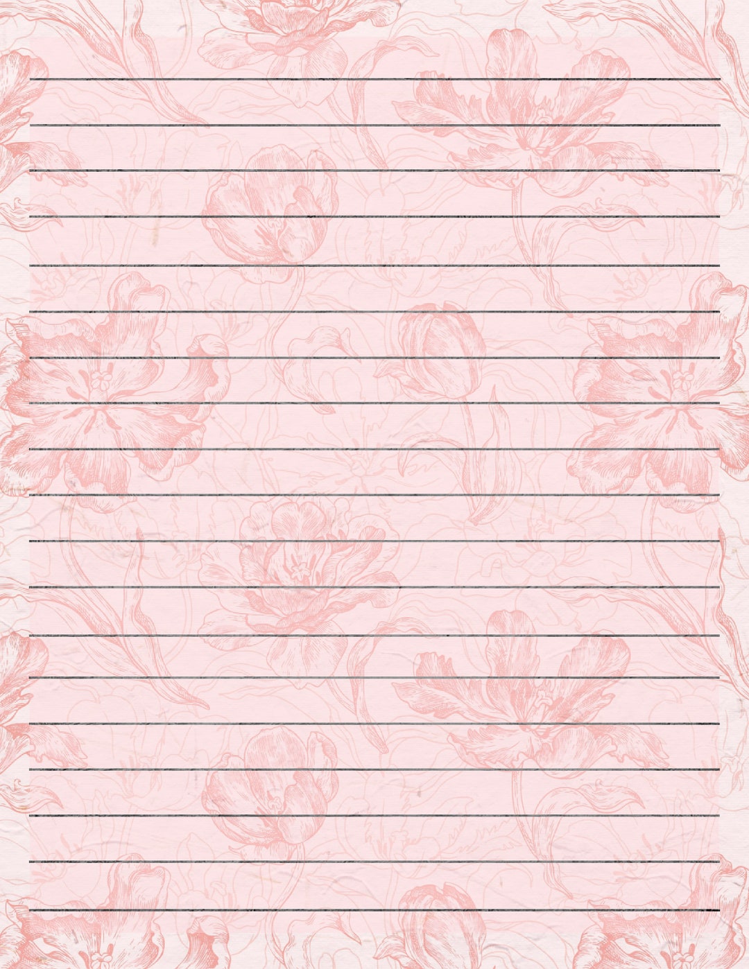 Simple and Decorative Pink Lined and Unlined Writing Papers for Instant ...