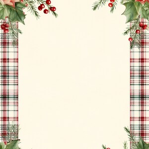 Tartan Memories Christmas Winter Holiday Bordered Digital Papers ...