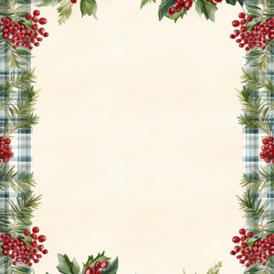 Tartan Memories Christmas Winter Holiday Bordered Digital Papers ...
