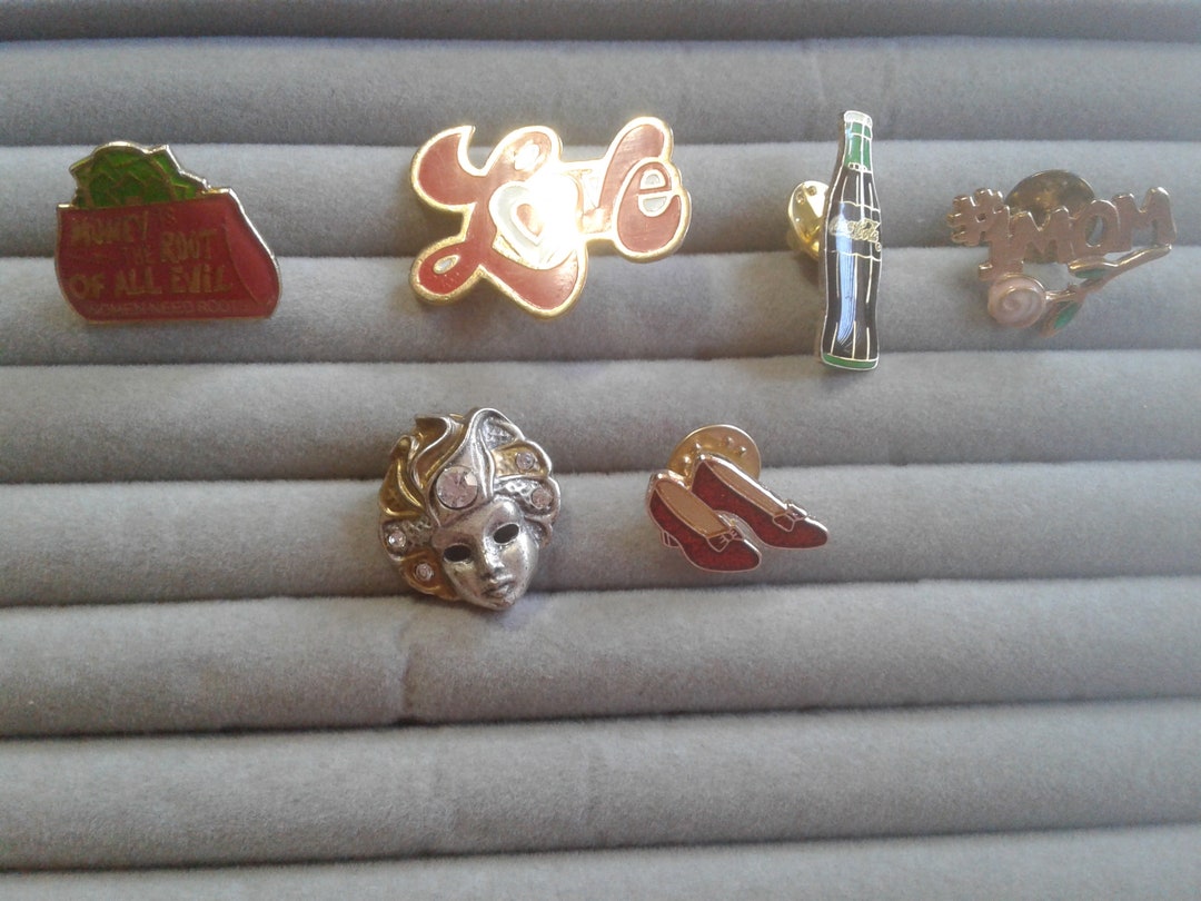 Vintage Novelty Scatter Pins, Sold Separately--coke Bottle, Ruby ...