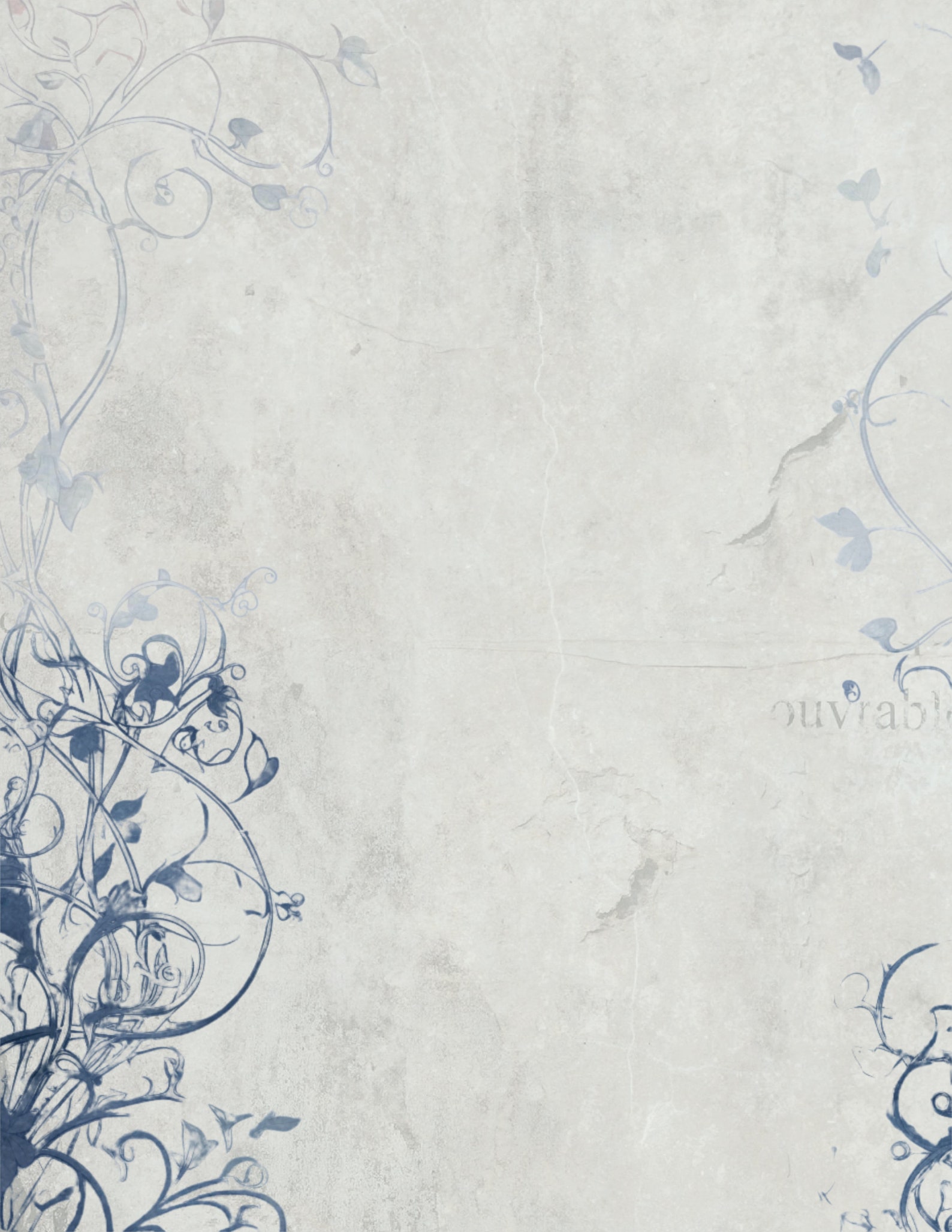 Muted Vine Lined and Unlined Writing Papers for Instant Download in Two ...