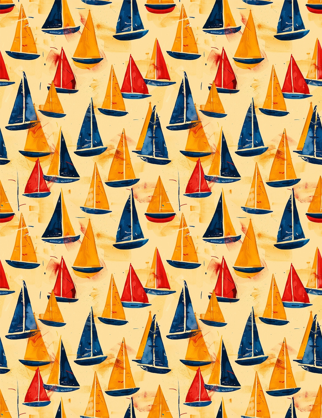 Sail Away-five Seamless Repeating Sailboat Patterned Papers--jpg Files ...