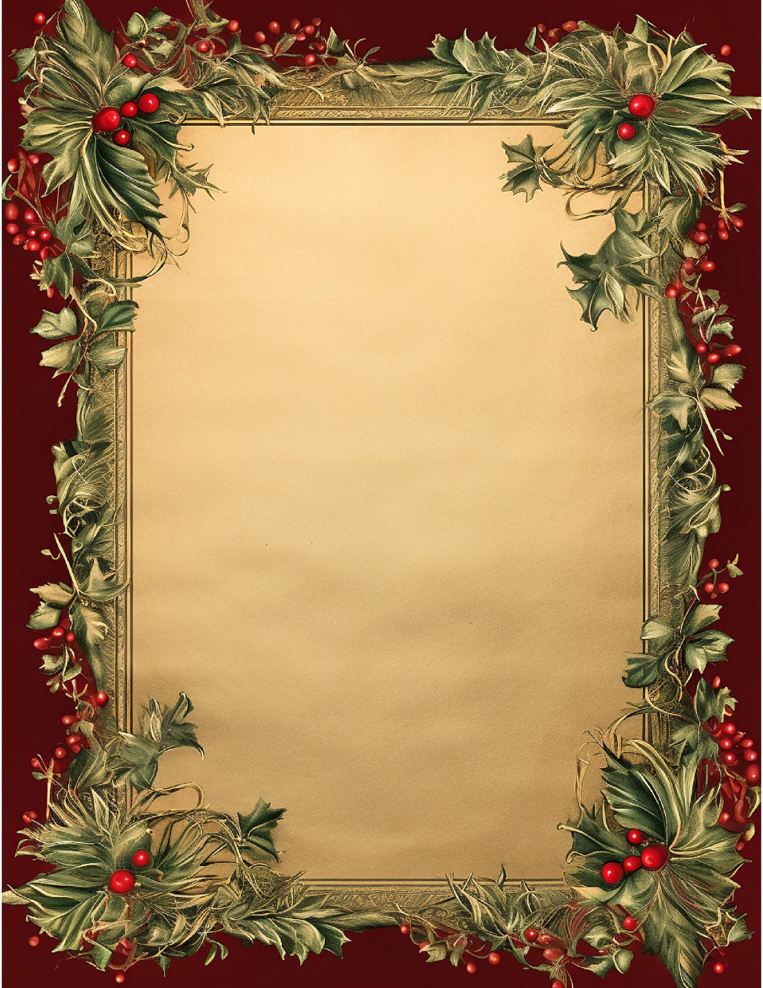 Five Victorian Holly Digital Papers/backgrounds for Instant Download - Etsy
