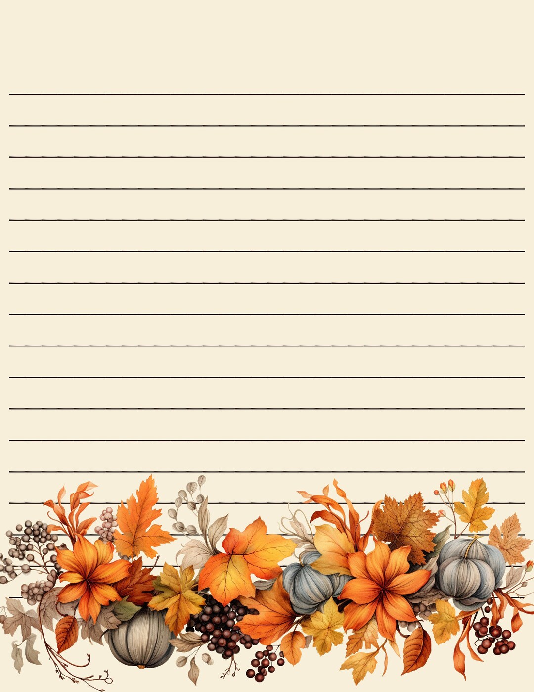 Autumn Harvest Lined and Unlined Writing Papers--two Designs to ...