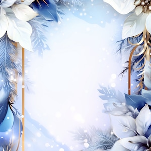Blue Floral Winter Stationery: Printable Writing Paper (digital ...
