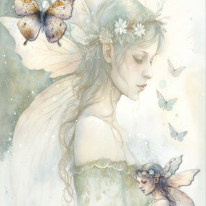 Green Butterfly Fairy Lined and Unlined Writing Papers, Instant ...