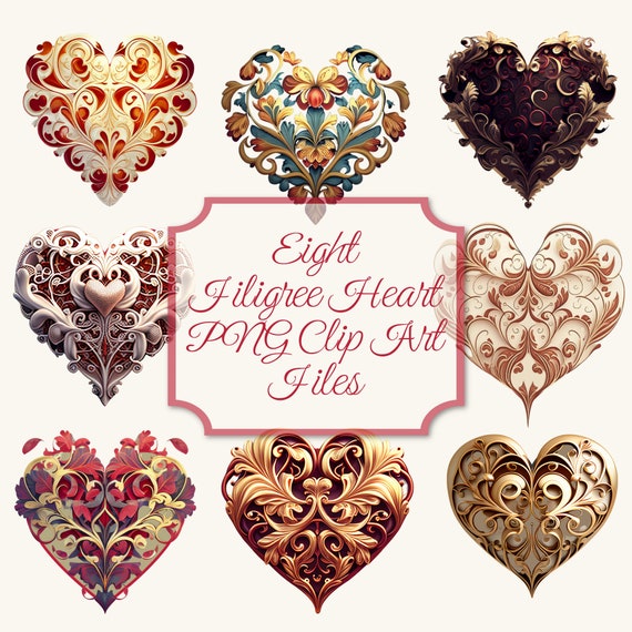 Filigree Heart Corner Border