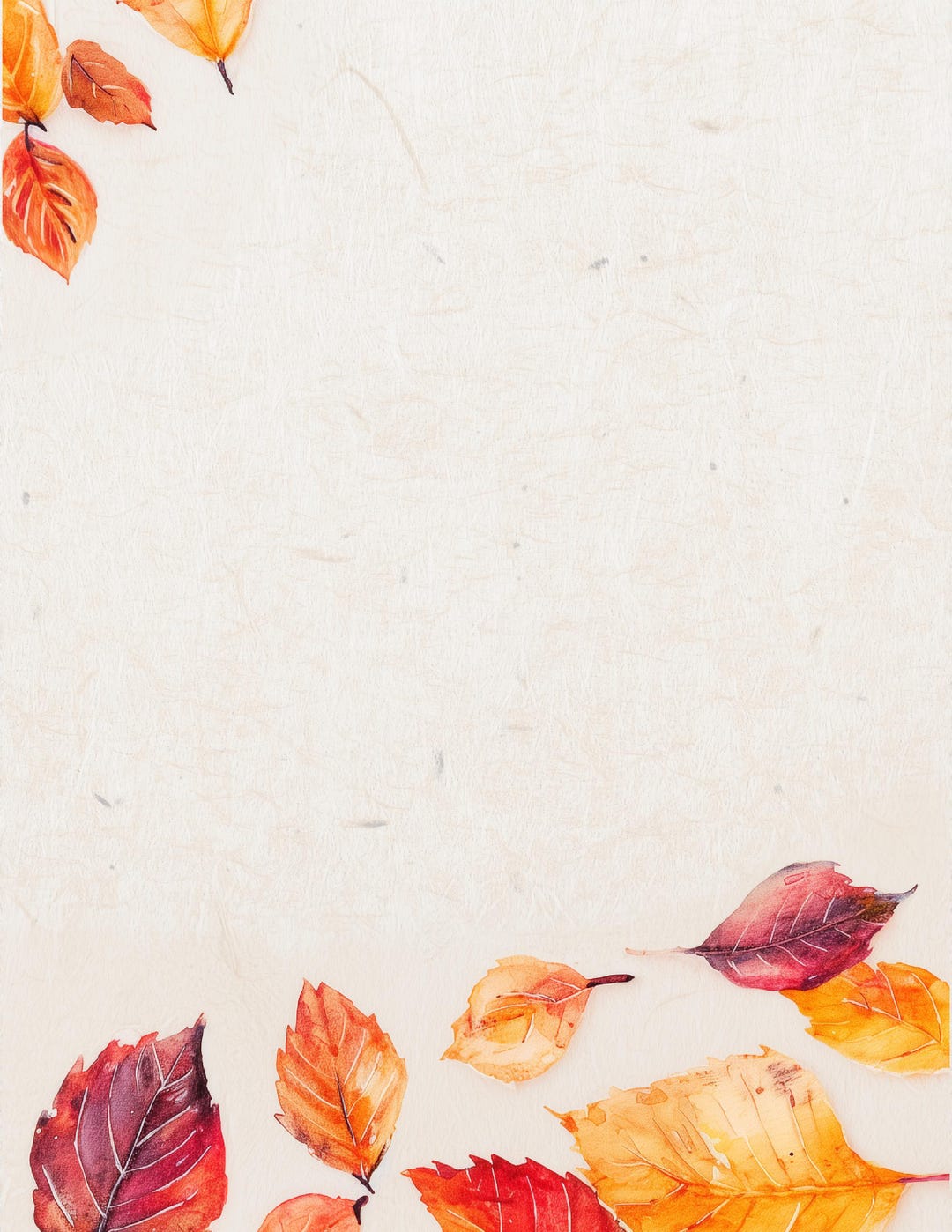 Painted Leaves Lined and Unlined Writing Papers--two Designs to ...