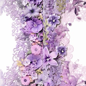 Lavender Lace Junk Journal Pages: Vintage Floral Collage (digital ...