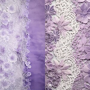 Lavender Lace Junk Journal Pages: Vintage Floral Collage (digital ...